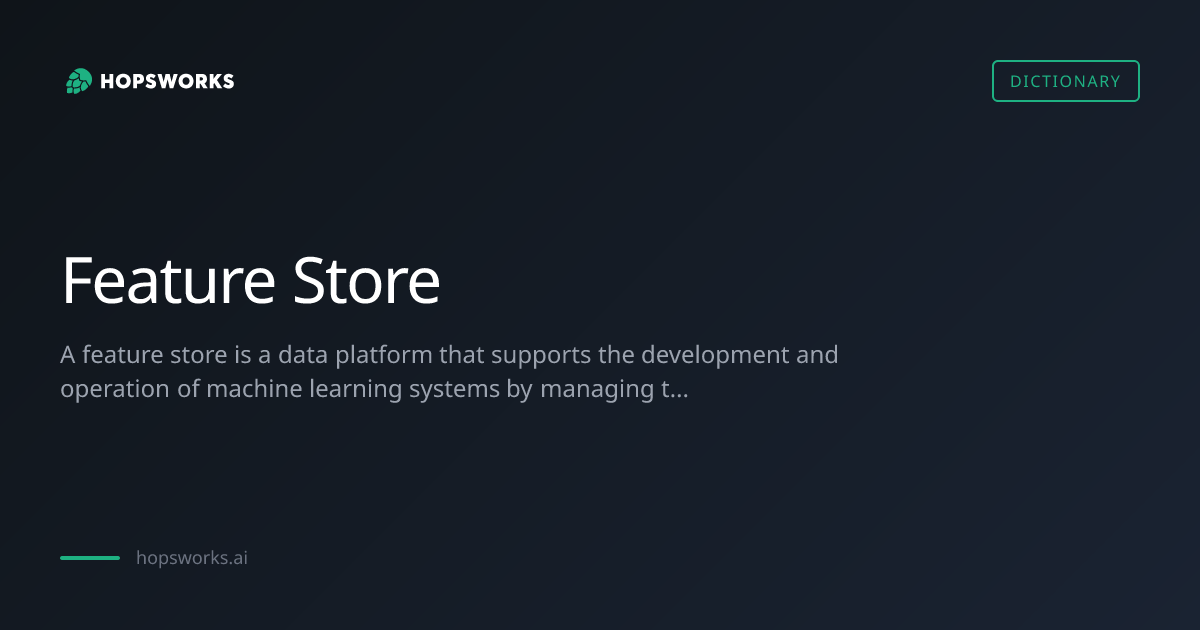 Feature Store: The Definitive Guide - MLOps Dictionary | Hopsworks
