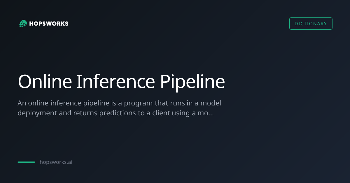 Online Inference Pipeline - MLOps Dictionary | Hopsworks