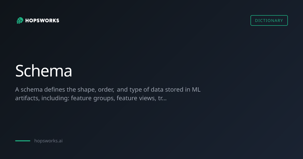 Schema - MLOps Dictionary | Hopsworks